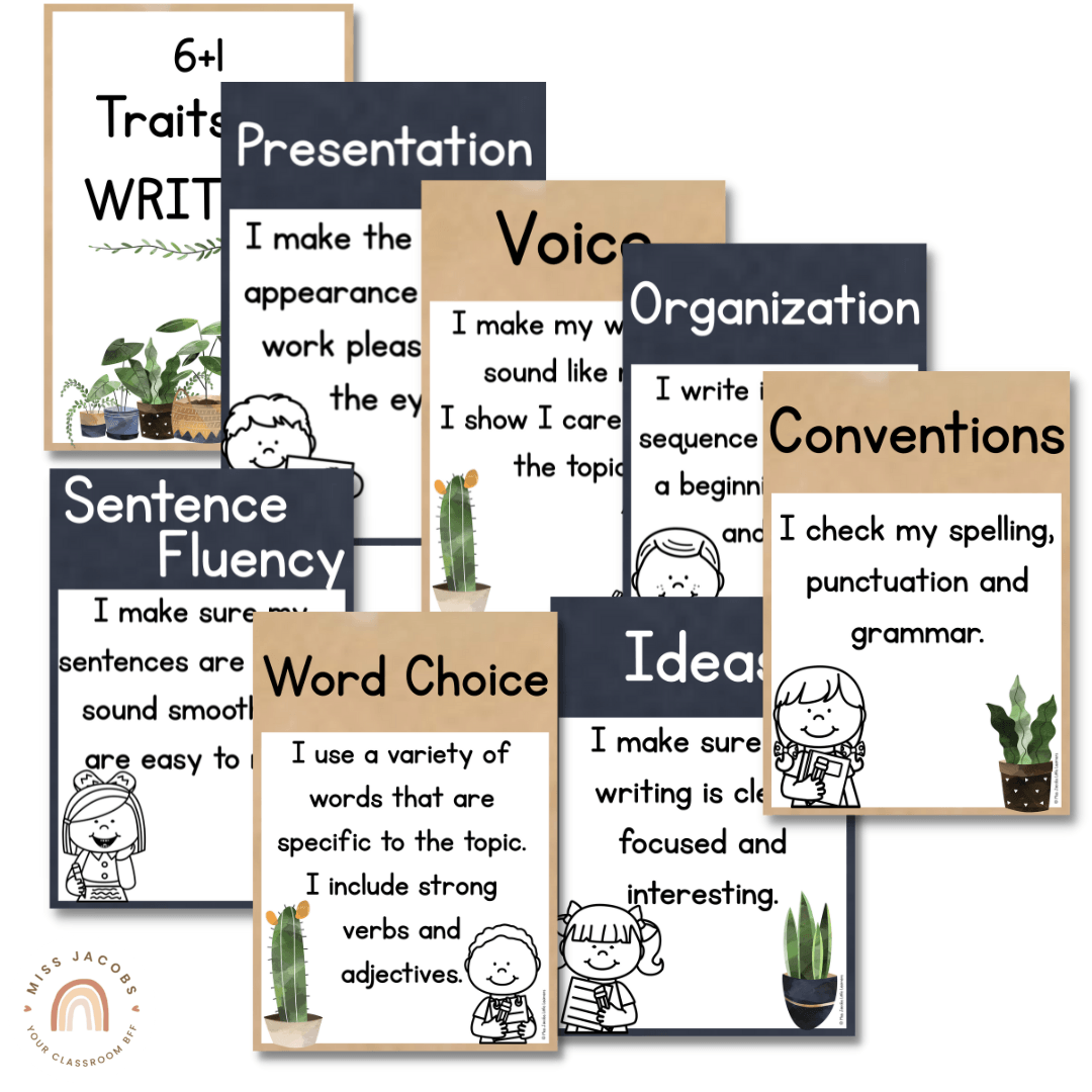 6+1 Traits of Writing Posters | Boho Plants