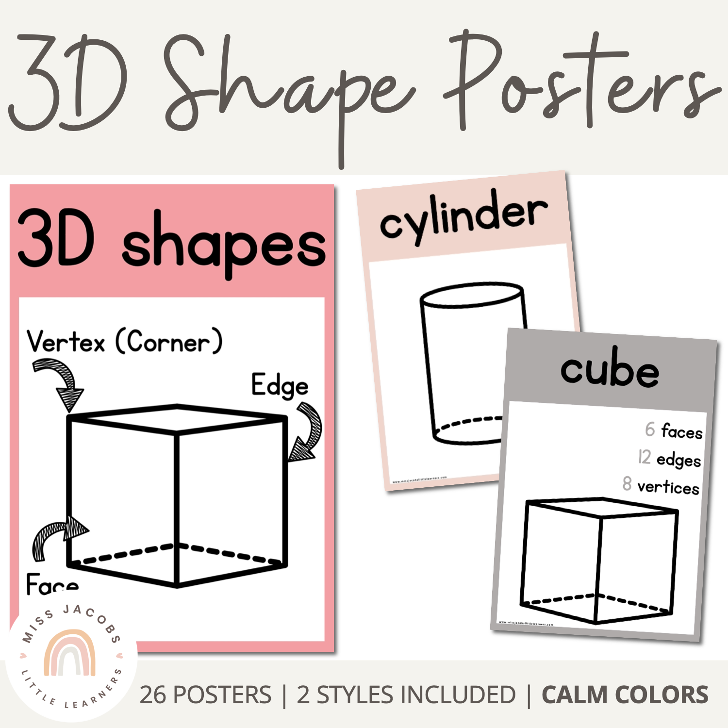 3D Shape Posters | Modern Rainbow