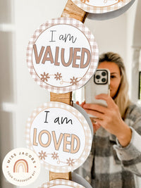 Affirmation Station | Daisy Gingham Neutrals Classroom Decor - Miss ...