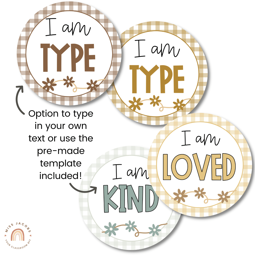 Daisy Gingham Neutrals Theme - Miss Jacobs Little Learners - Miss ...