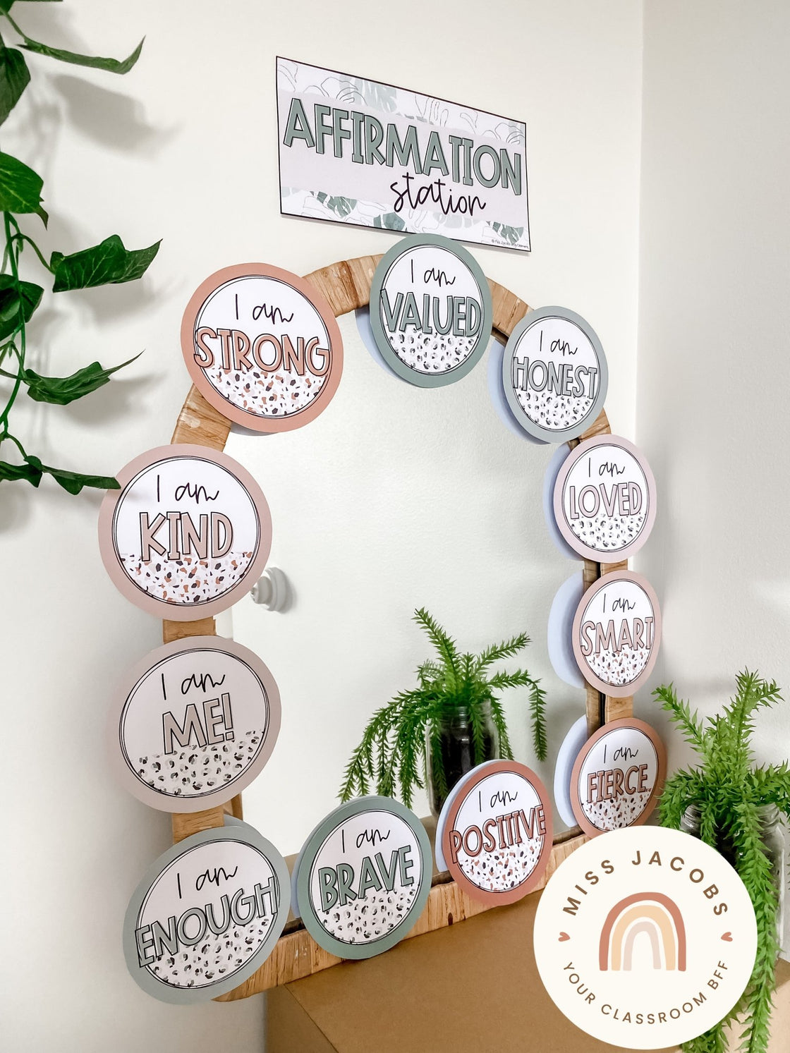 Affirmation Station - Modern Jungle Classroom Decor - Miss Jacobs