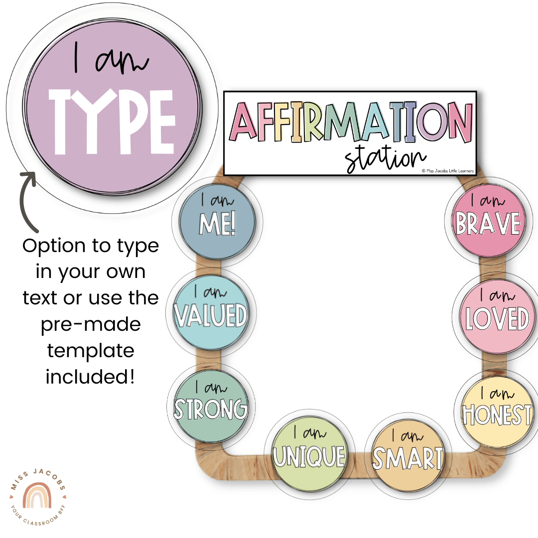 Affirmation Station PASTELS | Positive Affirmations Mirror Display ...