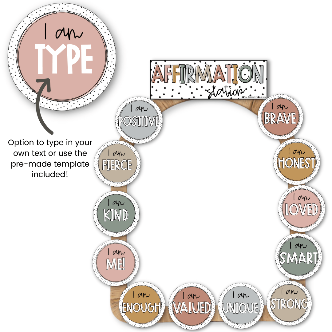 Affirmation Station - Spotty Boho Classroom Decor