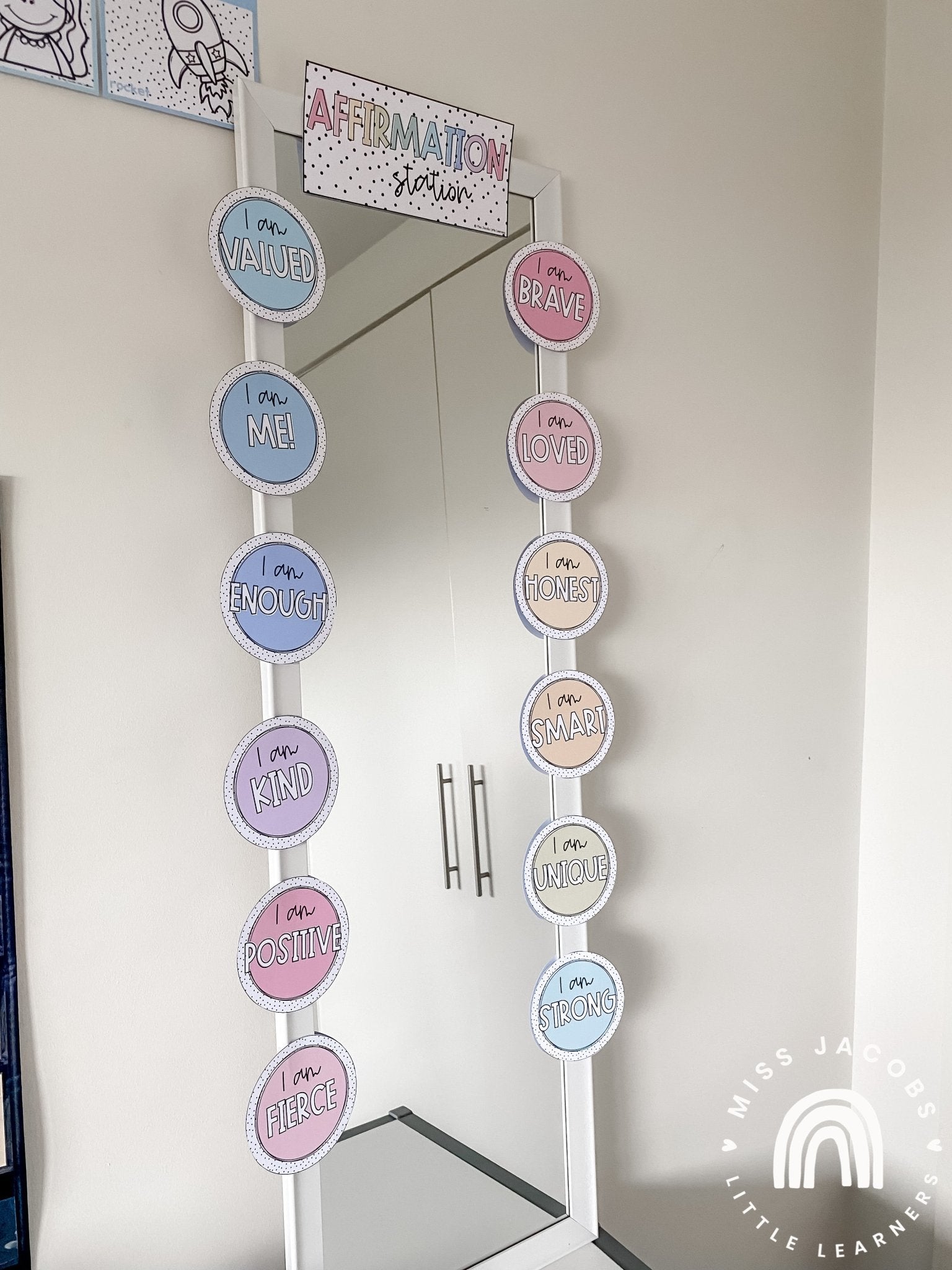 Affirmation Station SPOTTY PASTELS | Positive Affirmations Mirror Disp ...