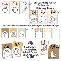 Alphabet Posters | Daisy Gingham Neutrals Classroom Decor | Editable ...