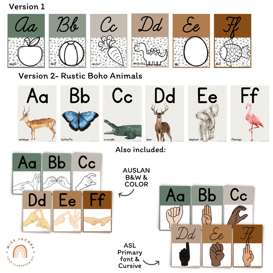 Alphabet Posters Bundle - Modern Jungle Classroom Decor – Miss Jacobs ...