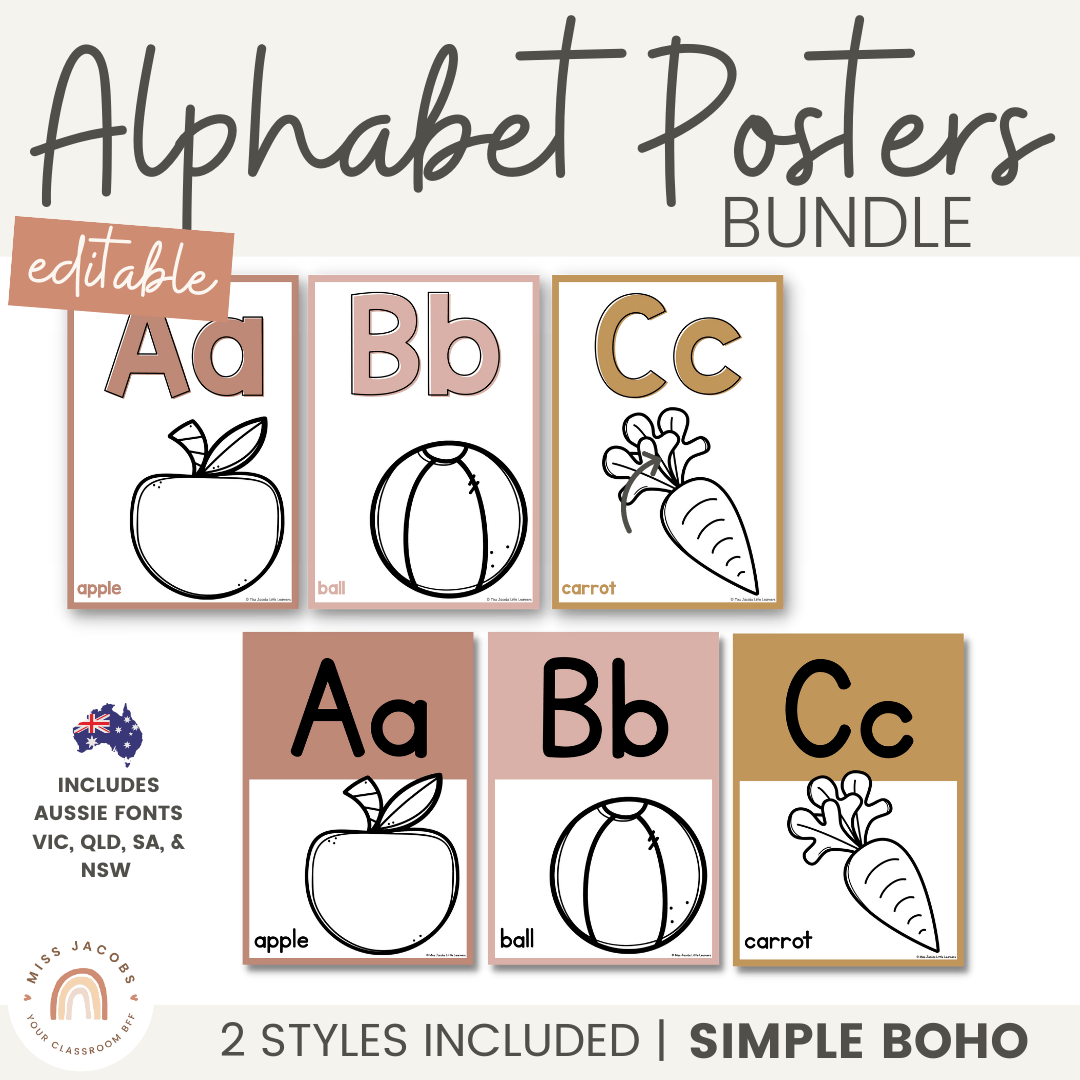 ALPHABET POSTERS MINI BUNDLE | SIMPLE BOHO