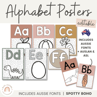 Alphabet Posters - Spotty Boho Classroom Decor