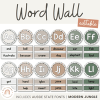 Alphabet Word Wall - Modern Jungle Classroom Decor
