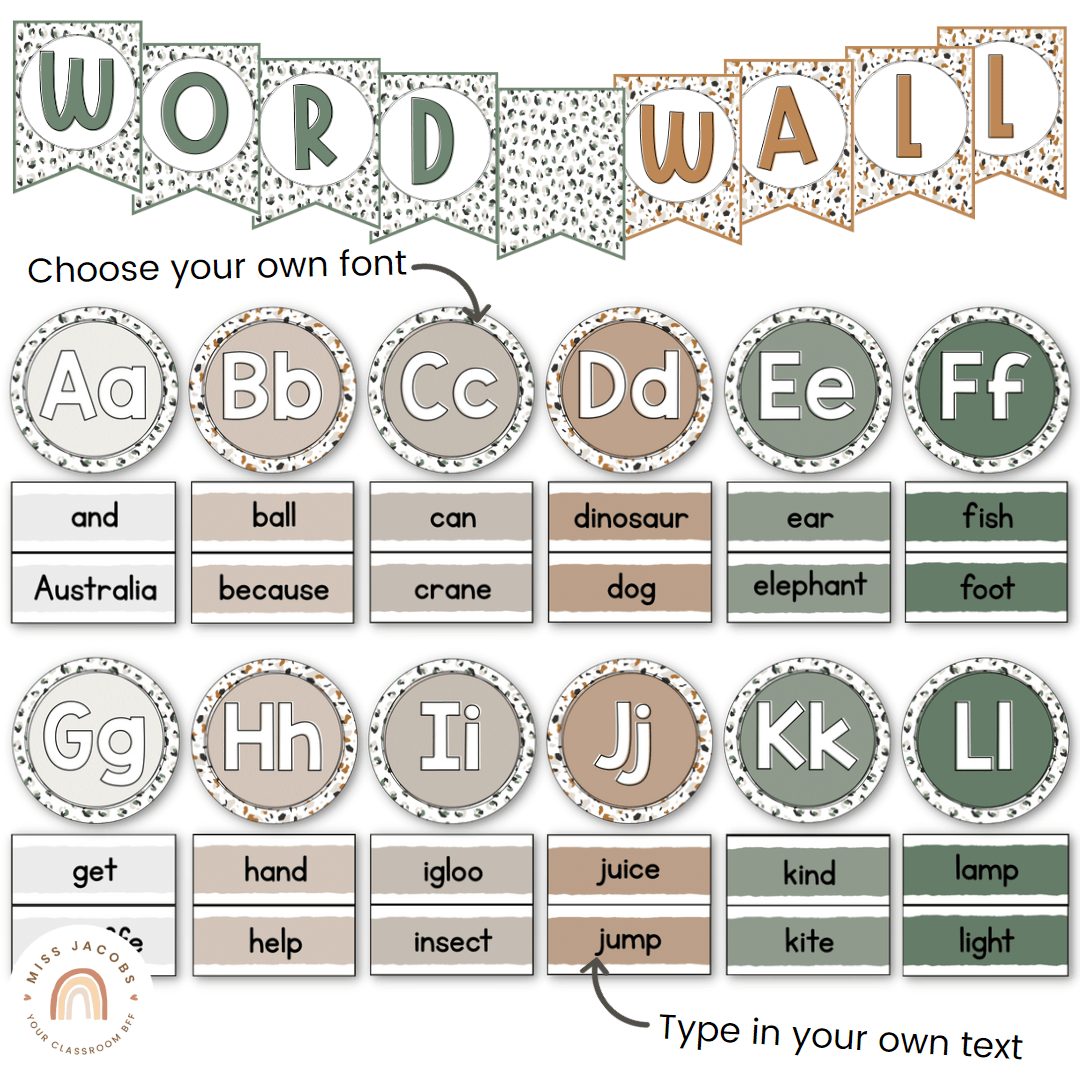 Alphabet Word Wall - Modern Jungle Classroom Decor