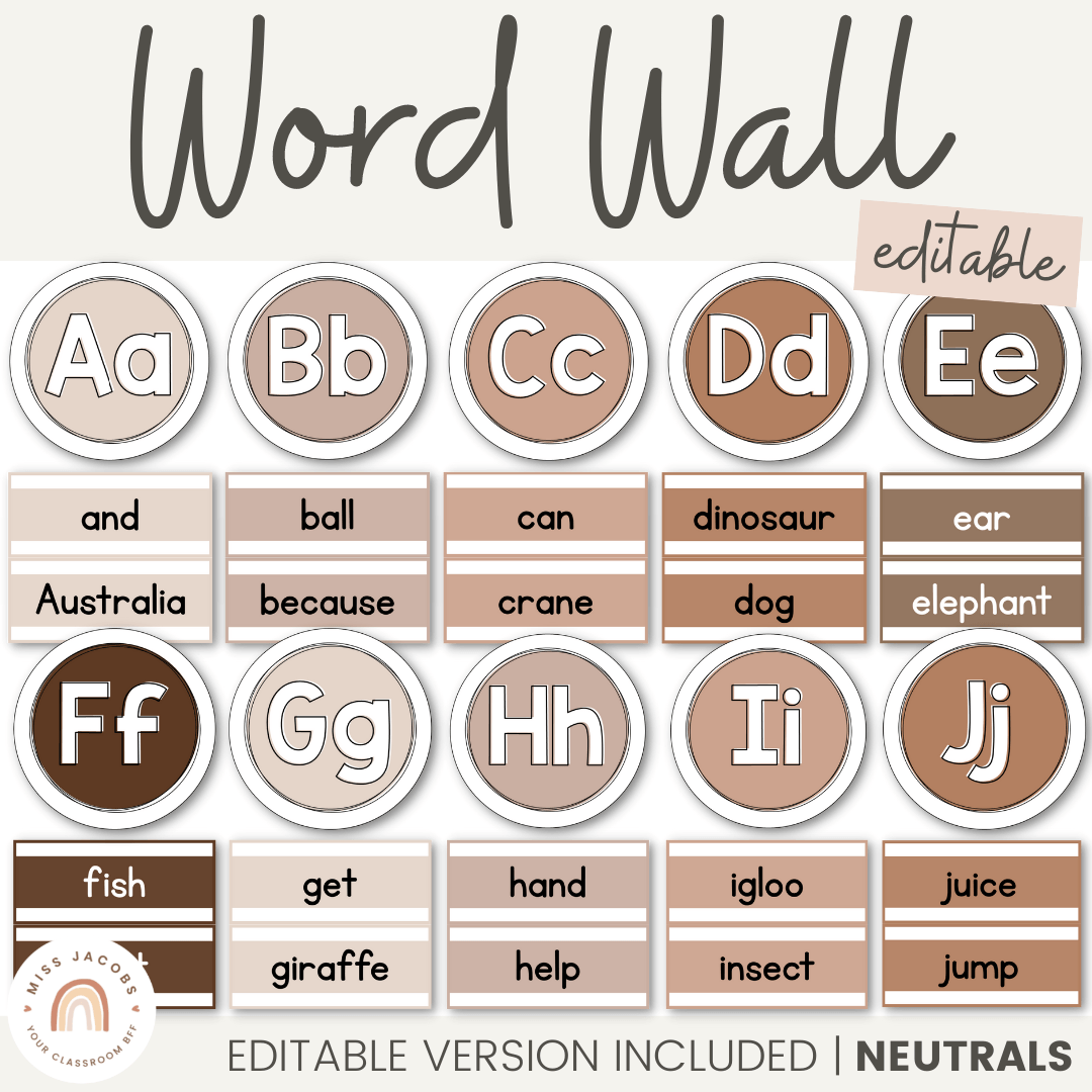 ALPHABET WORD WALL | OMBRE NEUTRALS