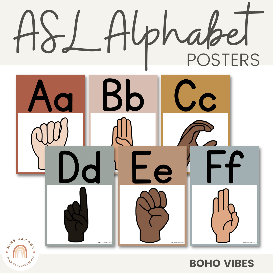 ASL (American Sign Language) Alphabet Posters | DESERT NEUTRALS