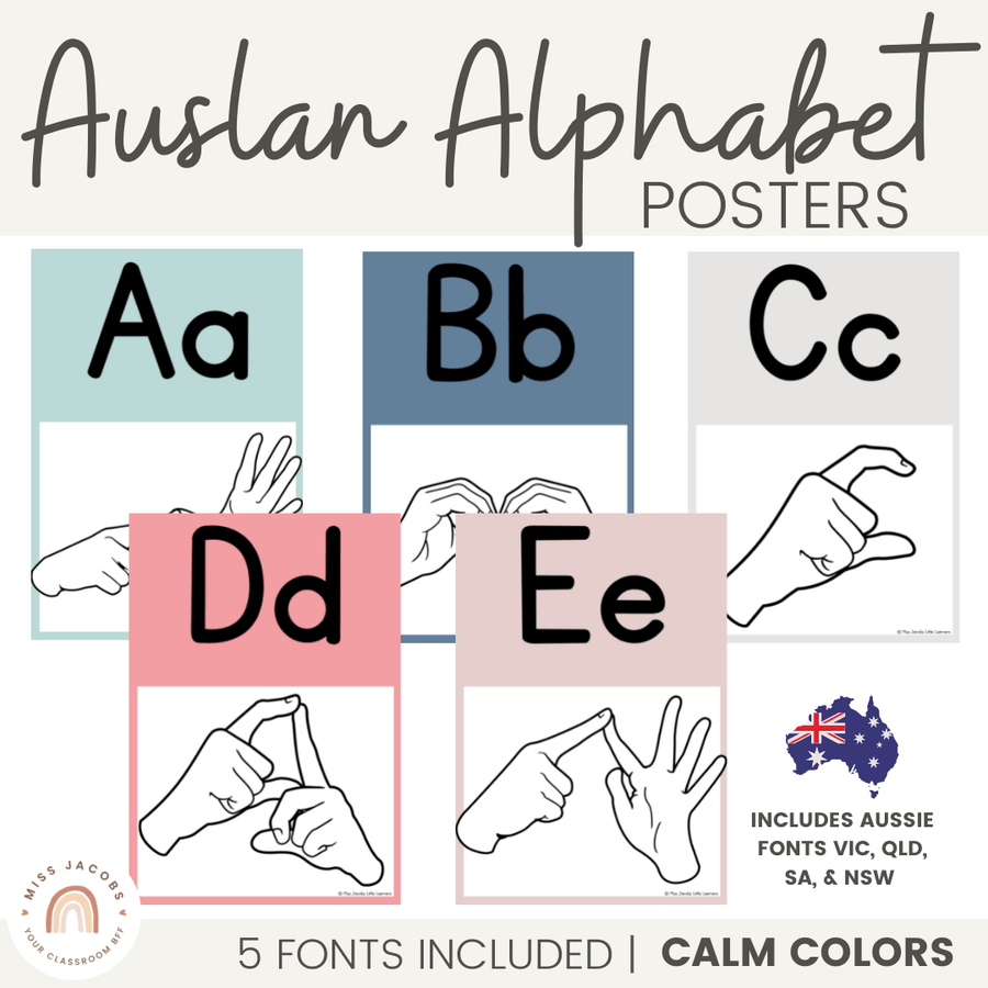 Auslan Alphabet Poster - Miss Jacobs Little Learners