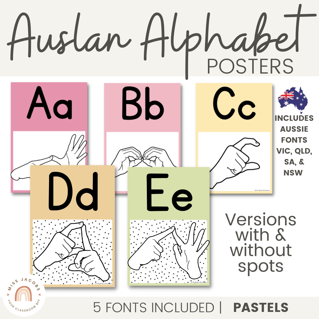Auslan Alphabet Poster - Miss Jacobs Little Learners - Miss Jacobs ...