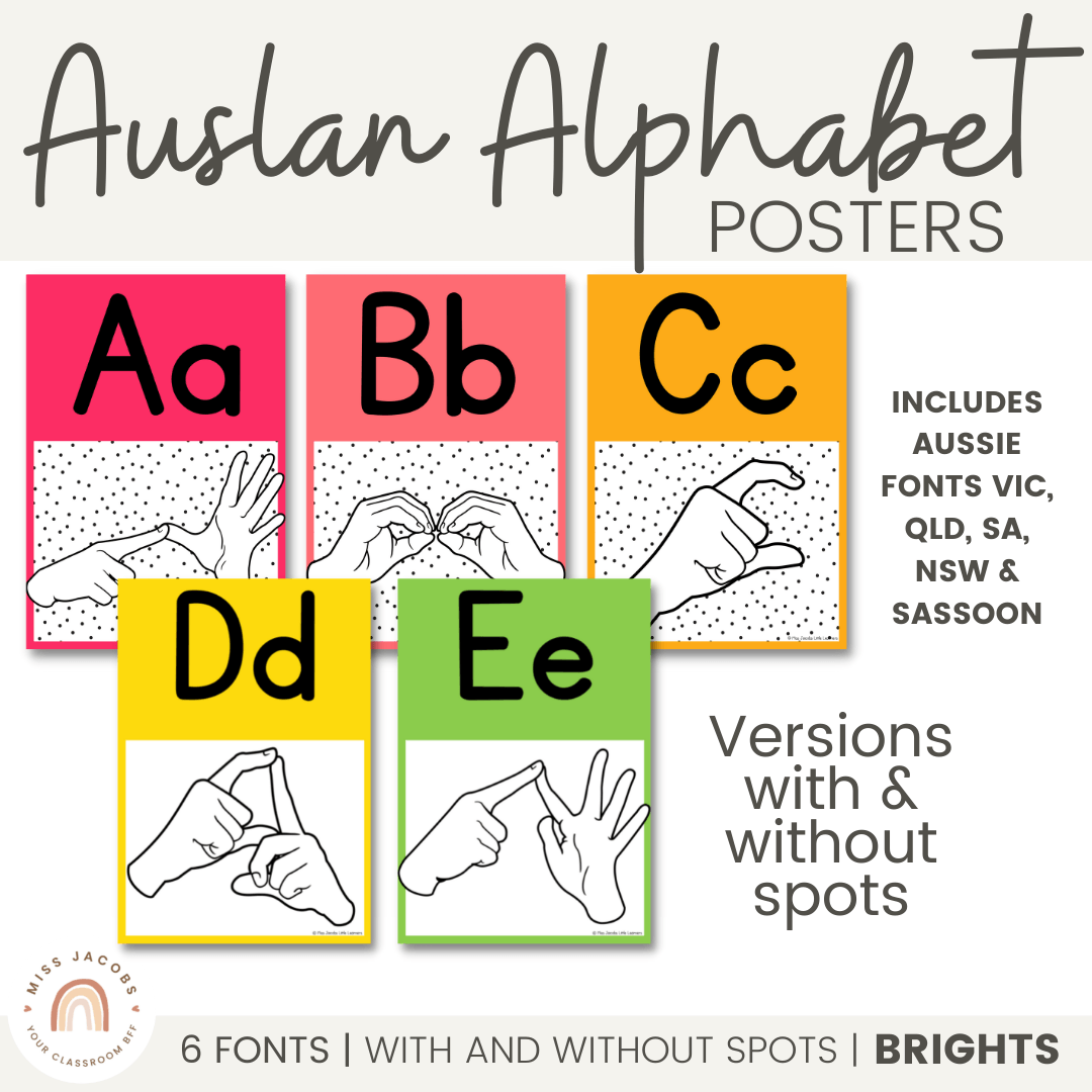 Auslan Alphabet Poster - Miss Jacobs Little Learners