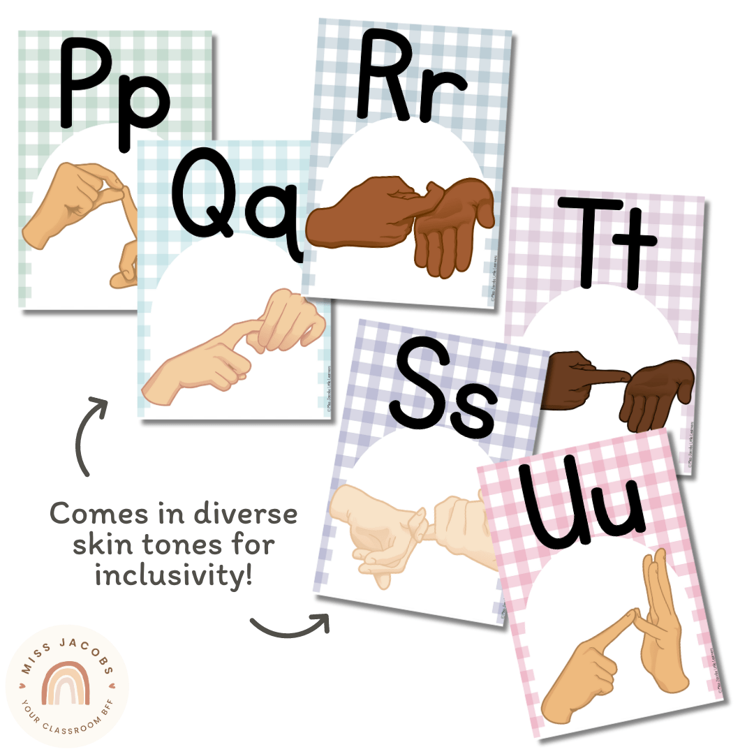 Auslan (Australian Sign Language) Alphabet Posters | Daisy Gingham Pas ...