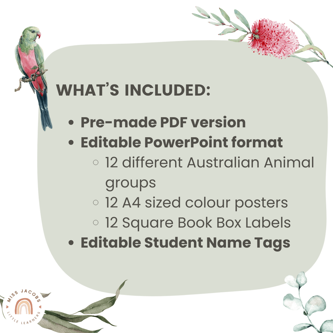 Reading Group Organizers & Labels - Australiana Theme - MJLL