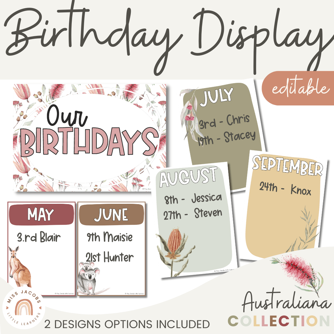 Birthday Display | Australiana – Miss Jacobs Little Learners