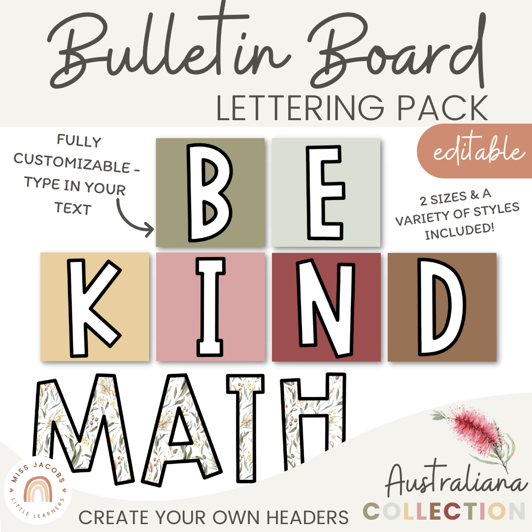 Bulletin Board Lettering Pack | Australiana