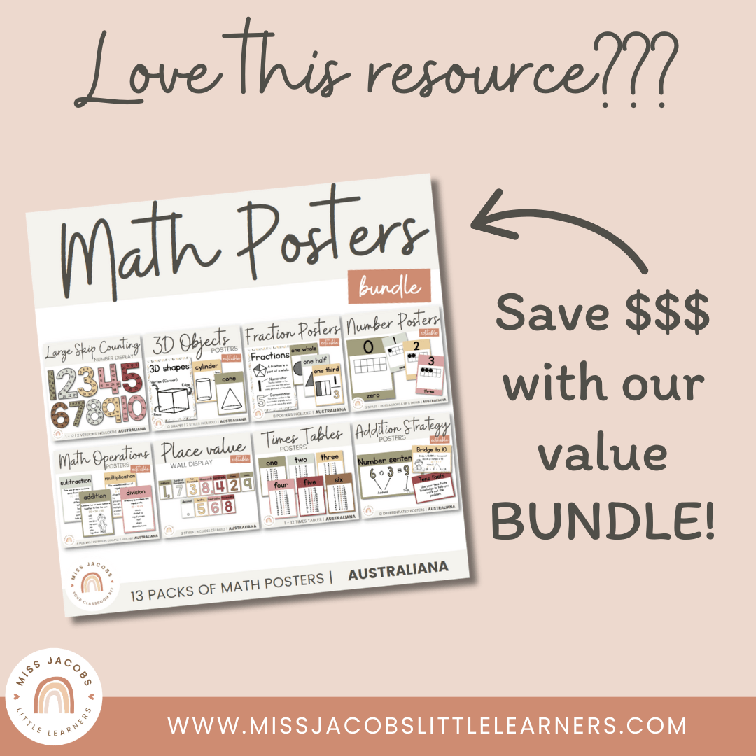 Large Math Symbols - Australiana Classroom Decor