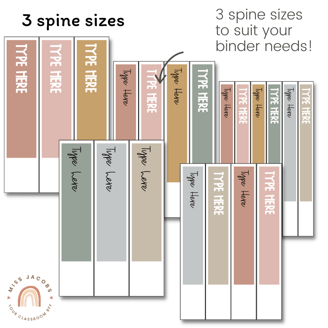 Binder Covers and Spines | Simple Boho – Miss Jacobs Little Learners