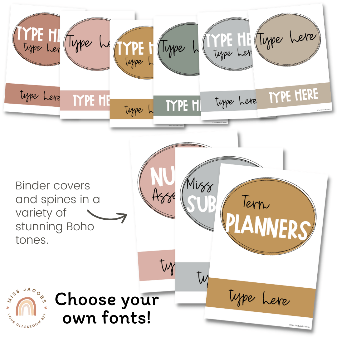 Binder Covers and Spines | Simple Boho