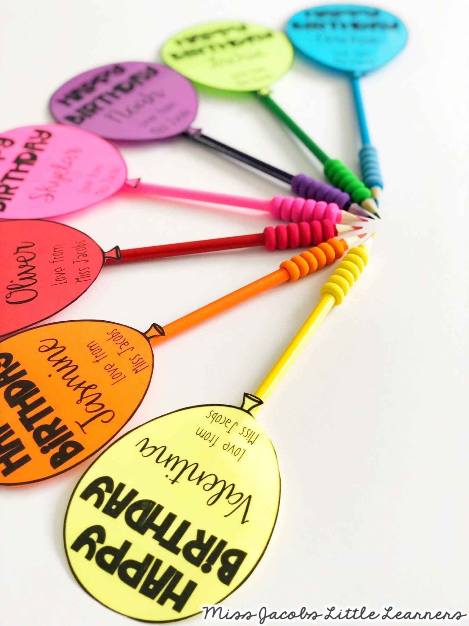Birthday Balloon Straw Toppers | Birthday gift for students | Editable ...