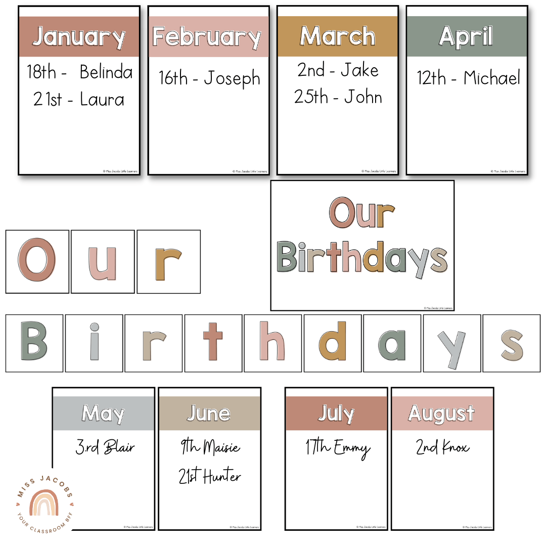 Classroom Birthday Displays – Page 2 – Miss Jacobs Little Learners
