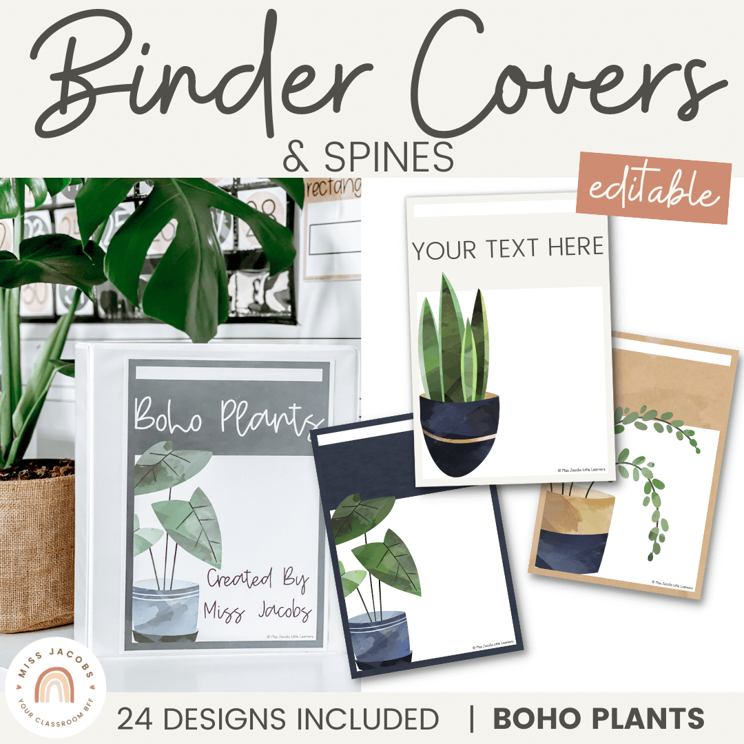 Binder Covers & Spines | Boho Plants
