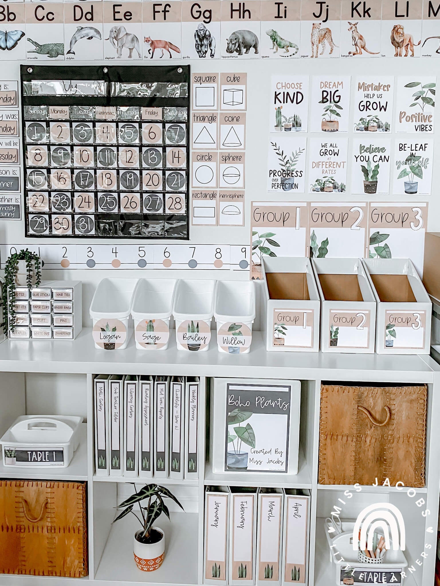 Boho Plants Classroom Decor - Rustic Boho Theme - Miss Jacobs