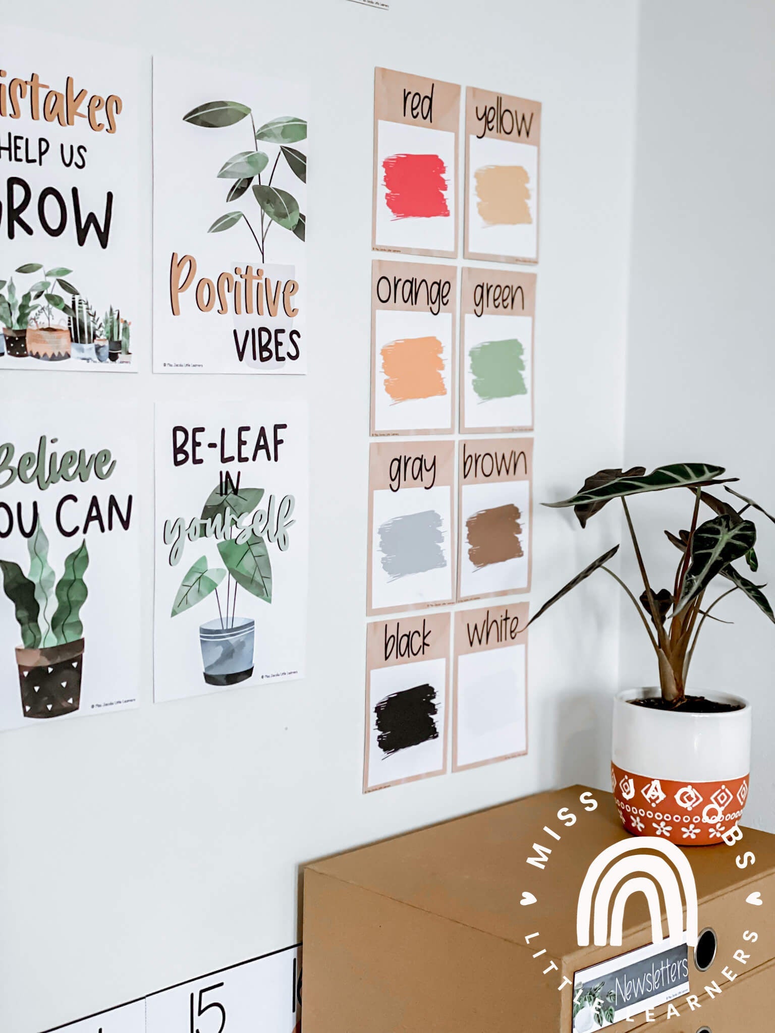 Boho Plants Editable Classroom Decor Bundle - Miss Jacobs Little Learners