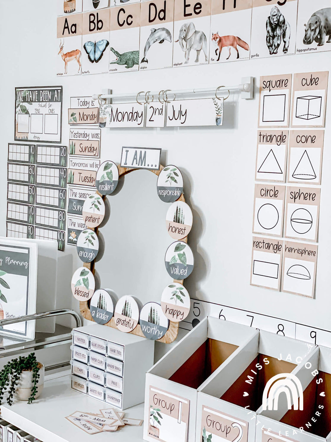 Boho Plants Editable Classroom Decor Bundle - Miss Jacobs Little Learners