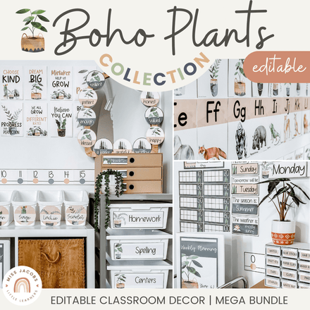 Modern Farmhouse Botanical Classroom Decor - Miss Jacobs Little Learners