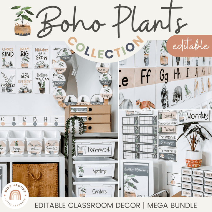 Boho Plants Classroom Theme - Miss Jacobs Little Learners - Miss Jacobs ...
