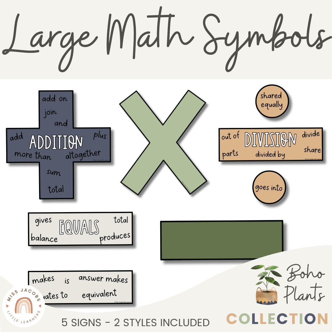 Large Math Symbols - Miss Jacobs Little Learners