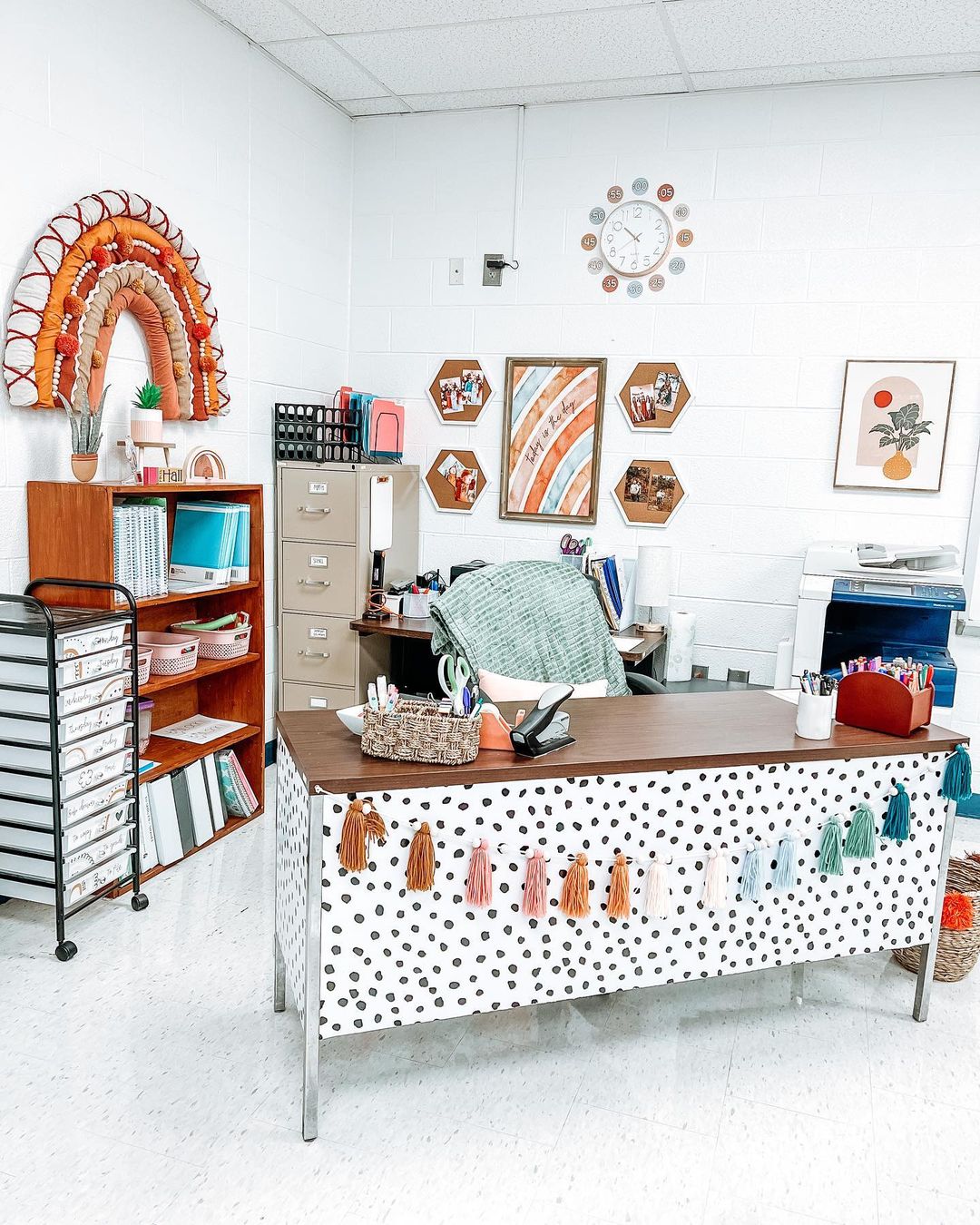 Clock Numbers - Boho Rainbow Neutrals Classroom Theme - MJLL