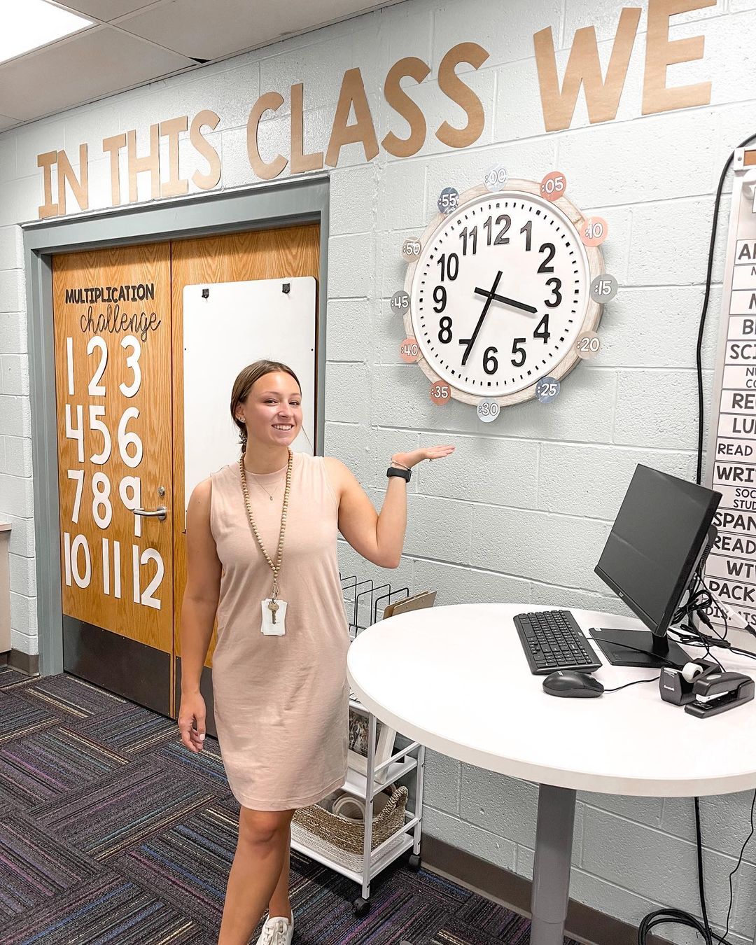 Clock Numbers - Boho Rainbow Neutrals Classroom Theme - MJLL