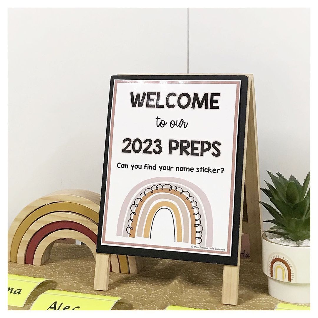 Editable Classroom Posters Templates - Boho Rainbow Theme - MJLL