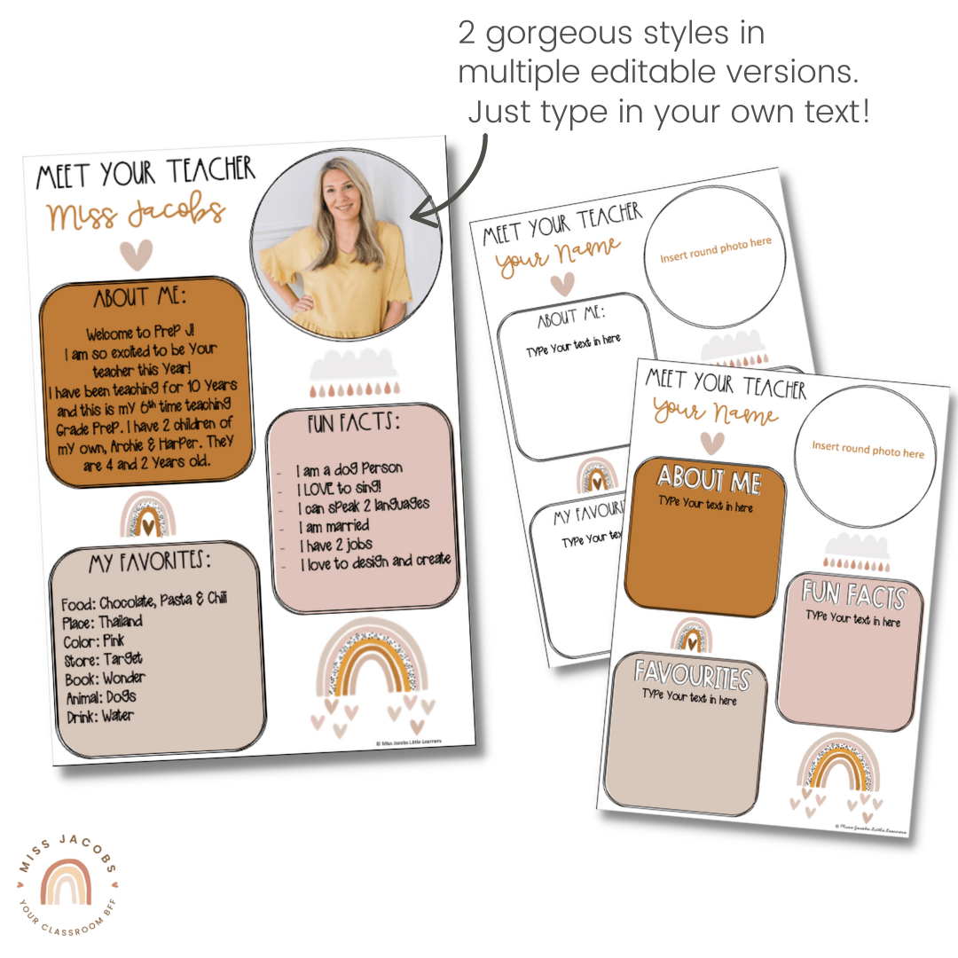 Meet the Teacher Template - Miss Jacobs Little Learners