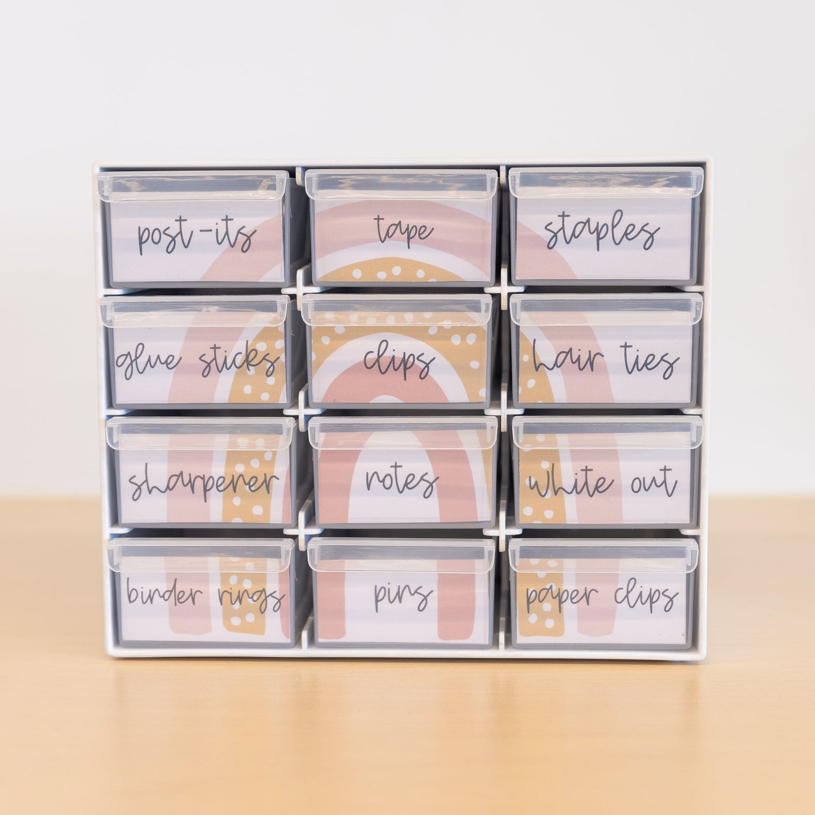 Teacher Toolbox Labels - Boho Rainbow Neutrals Theme - Miss Jacobs