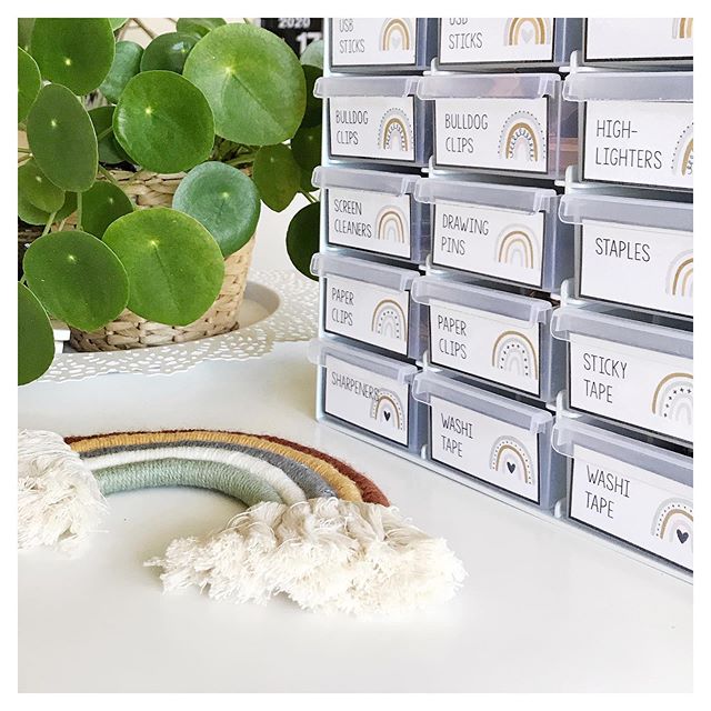 Teacher Toolbox Labels - Boho Rainbow Neutrals Theme - Miss Jacobs