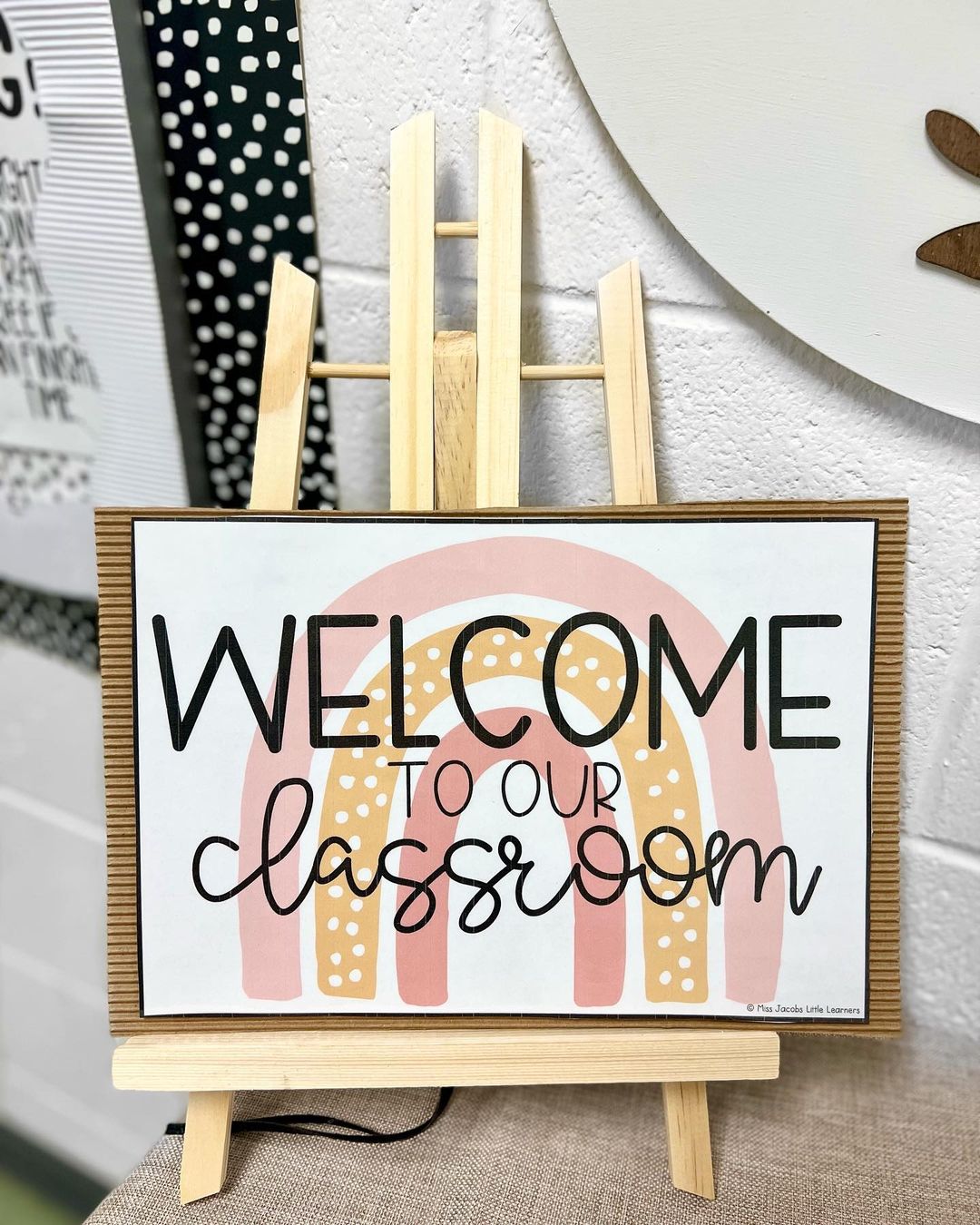 Welcome Sign - Boho Rainbow Neutrals Classroom Theme - Miss Jacobs