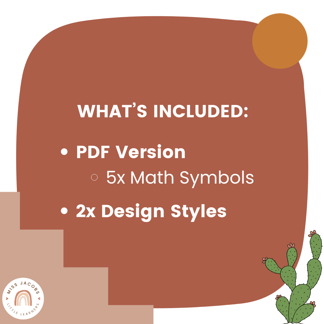 Boho Vibes Large Math Symbols