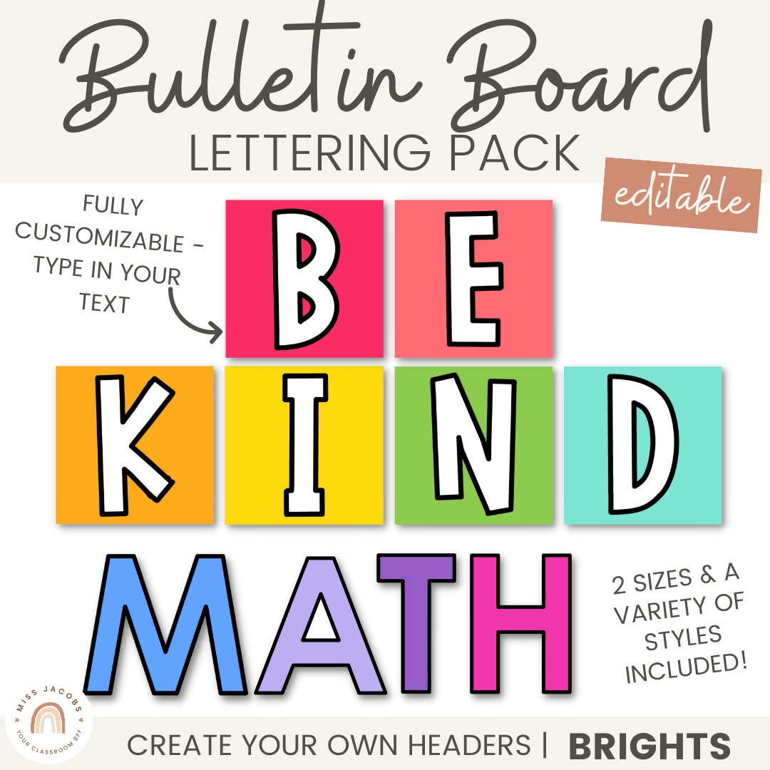 Bulletin Board Lettering Pack | Simple Brights