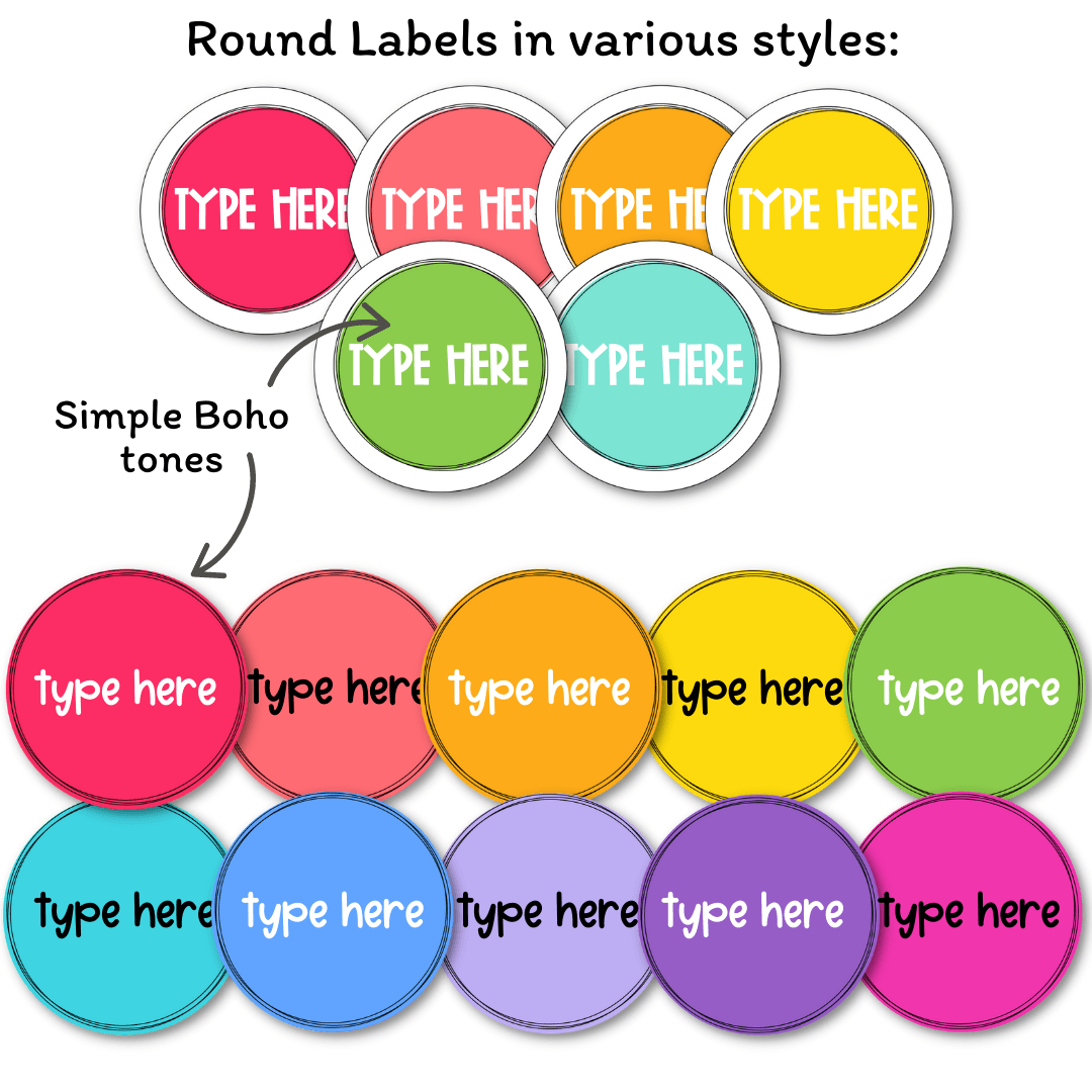 BRIGHTS Classroom Supply and Student Name Labels | Editable