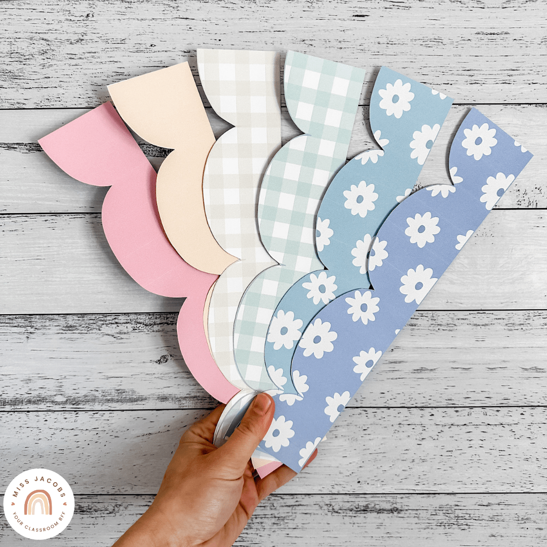 Daisy Gingham Pastels Bulletin Board Borders - Default Title - Miss ...