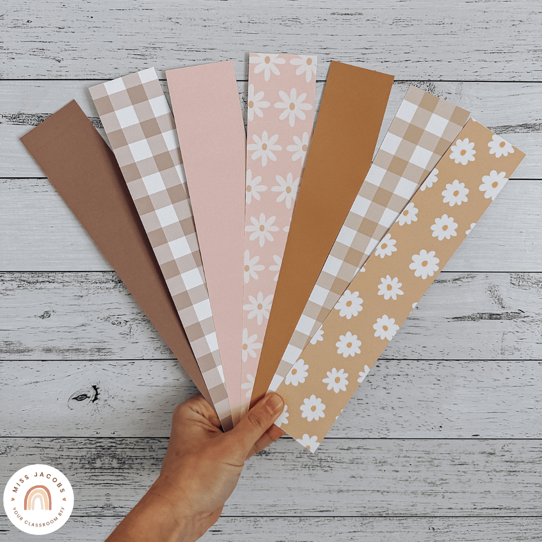 Bulletin Board Borders | Daisy Gingham Classroom Decor | Printable Sca ...