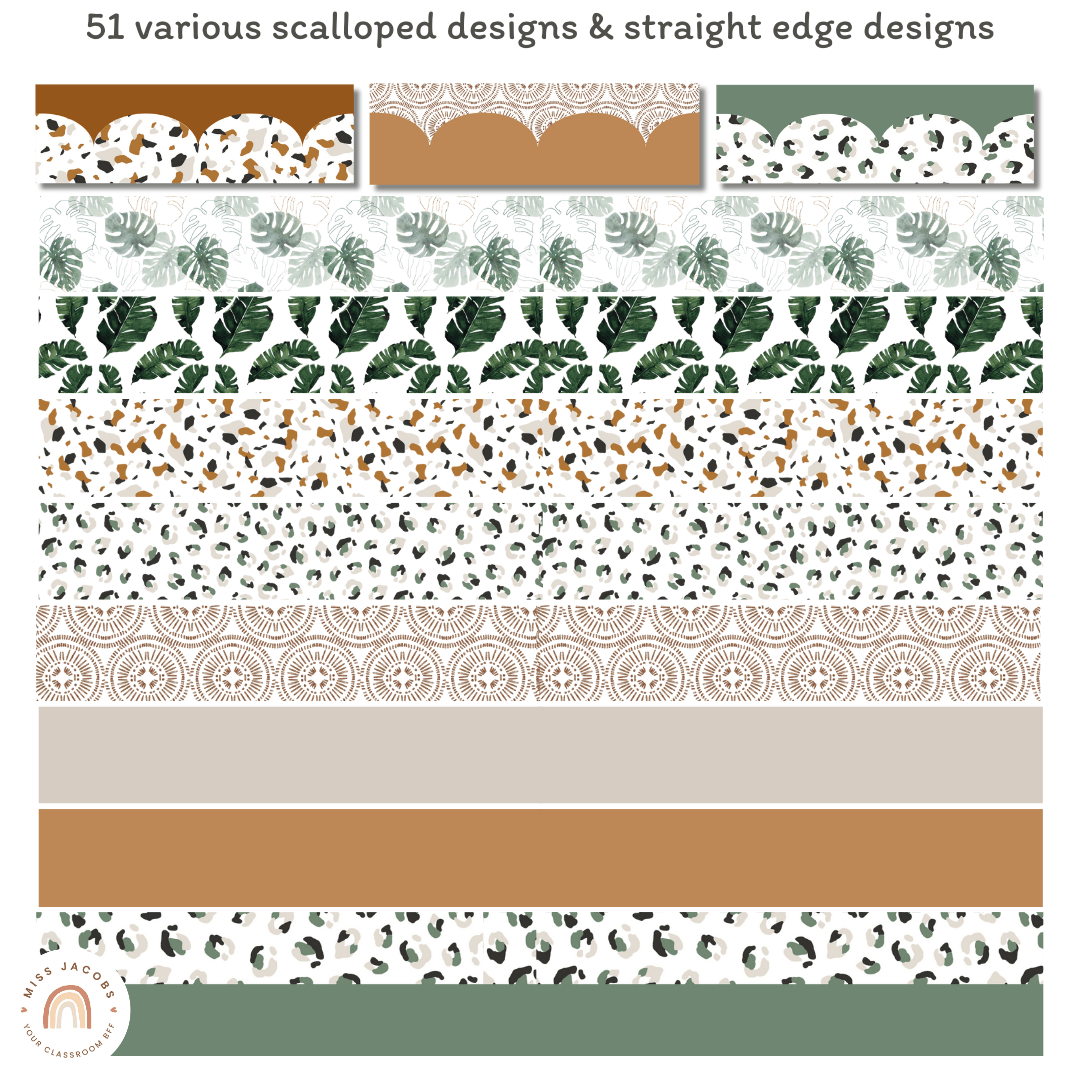 Bulletin Board Letters - Modern Jungle Classroom Decor