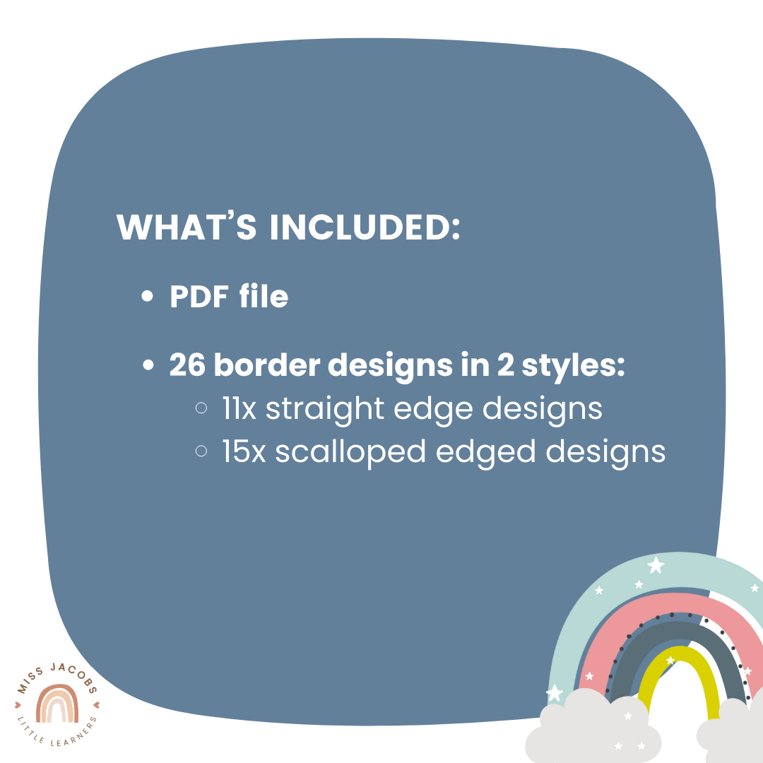 Bulletin Board Borders - Rainbow Calm Colors Decor