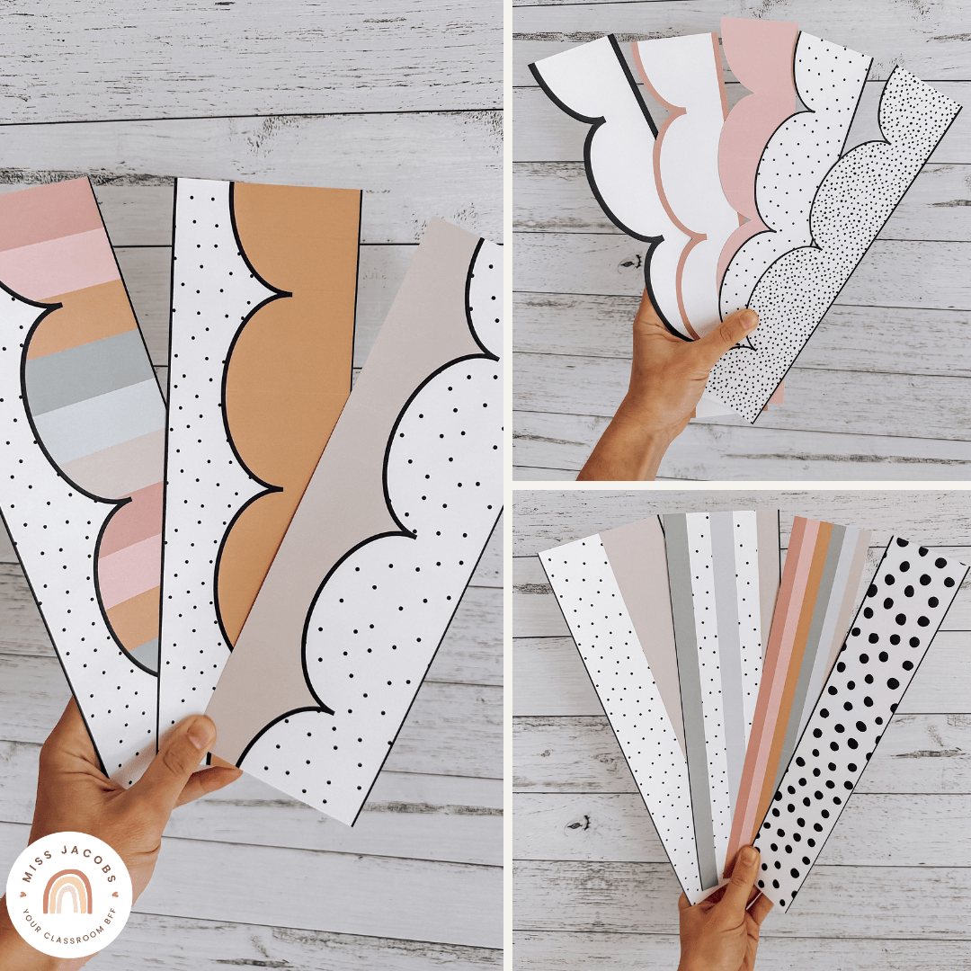 Bulletin Board Borders - Spotty Boho Classroom Decor